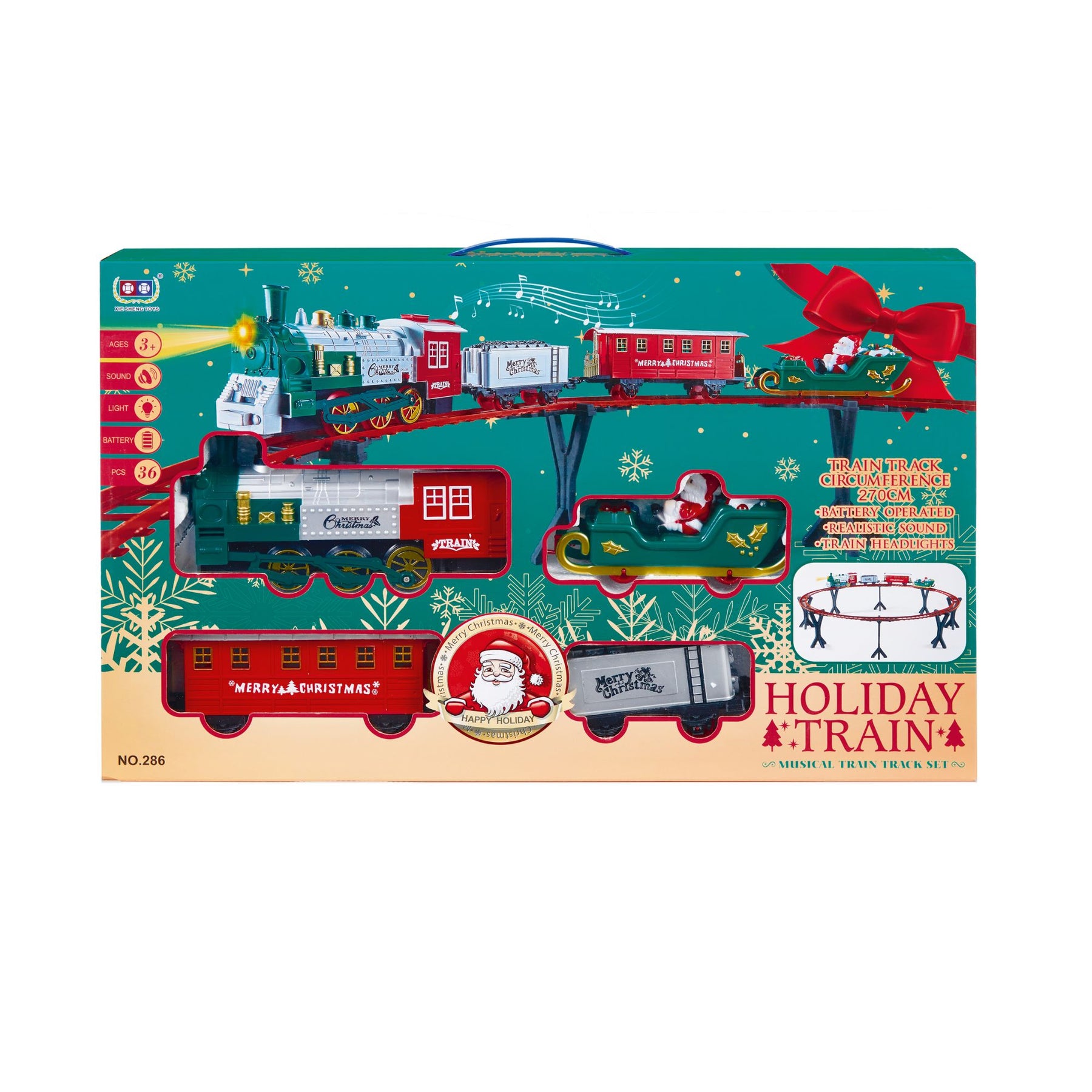 36 Piece Lit Musical Table Christmas Holiday Train Set