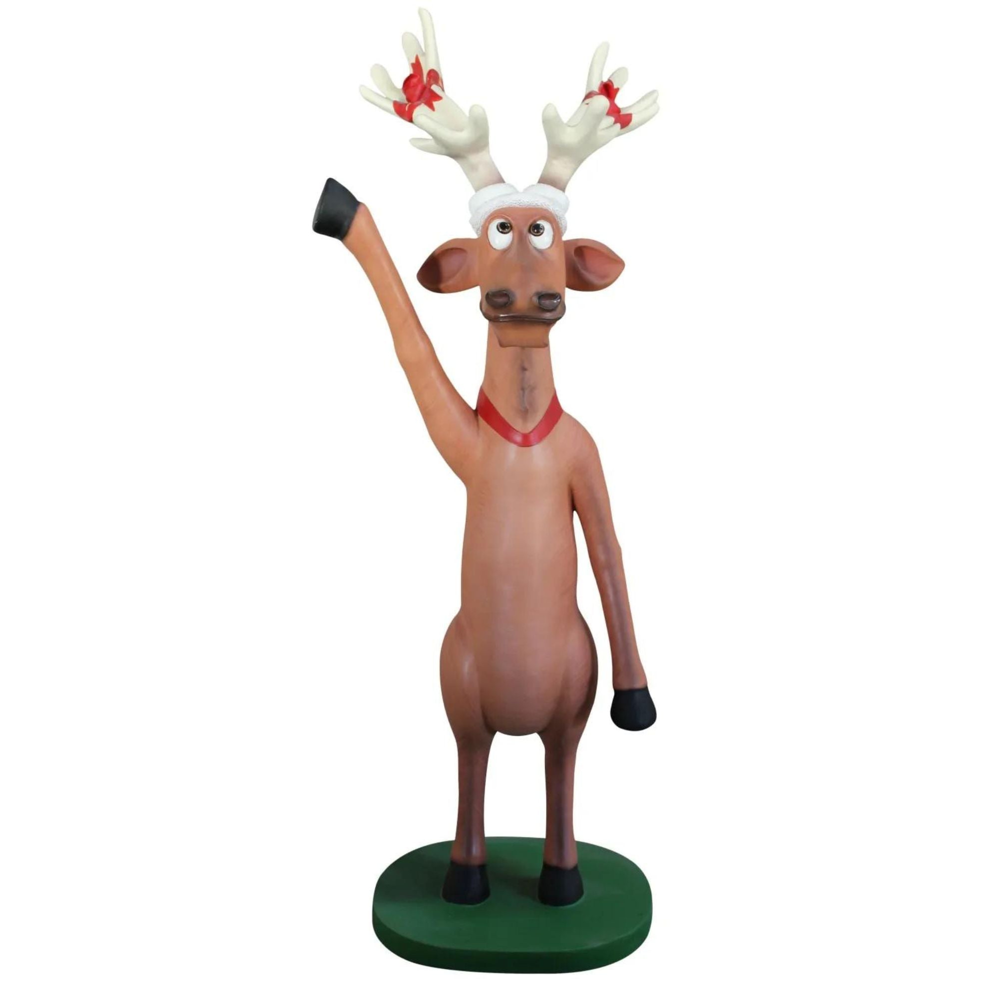 Reindeer Dasher Raising His Hand Commercial Christmas Display Prop